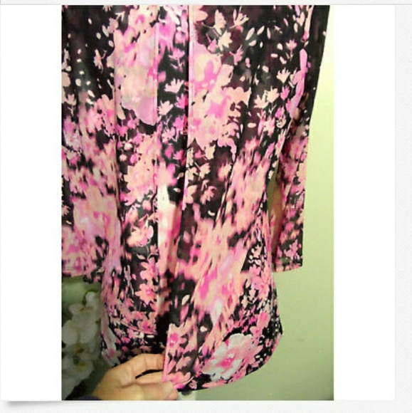ECI | Tops | Eci New York Netting Covered Blouse M Pink Black | Poshmark